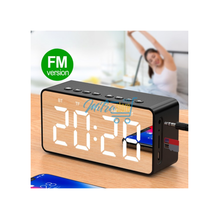 AEC Jam Alarm Clock with Bluetooth Speaker TF AUX FM Radio BT506F ...