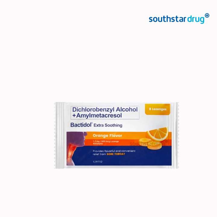 Bactidol 1.2 mg / 600 mcg Orange Lozenges 8s | Lazada PH