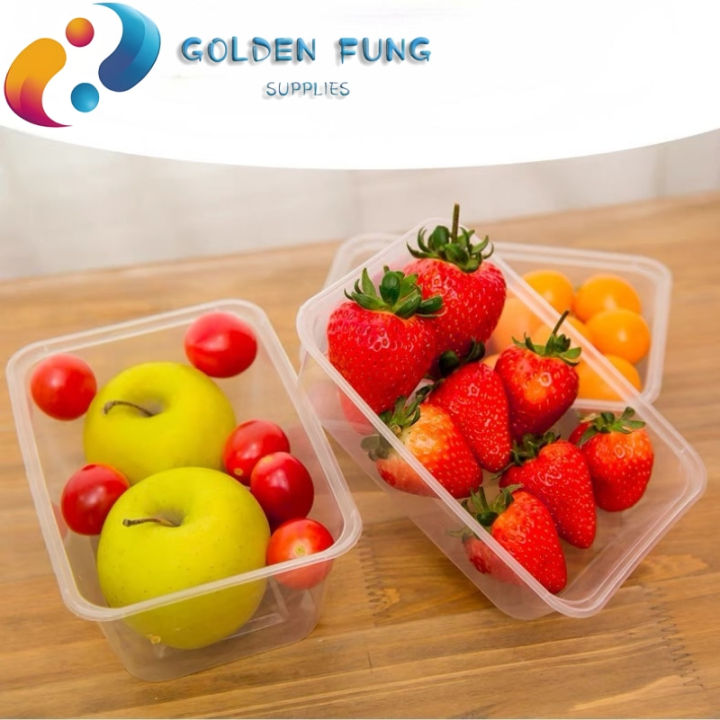 GOLDEN FUNG Transparent Food Container 650ml Rectangle Lunch Box ...