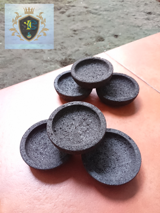 COBEK SAMBAL BATU MINI DIAMETER 8 CM ( 3 pcs) ASLI BATU MERAPI KLASIK ...