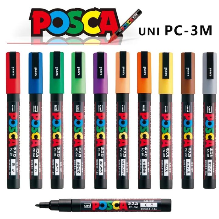UNI POSCA PC-3M Marker Pen POP Poster Advertising Art Supplies 0.9-1 ...