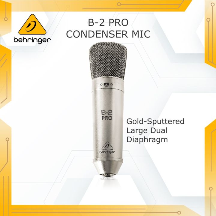BEHRINGER B-2 PRO Gold-Sputtered Large Dual-Diaphragm Studio Condenser ...