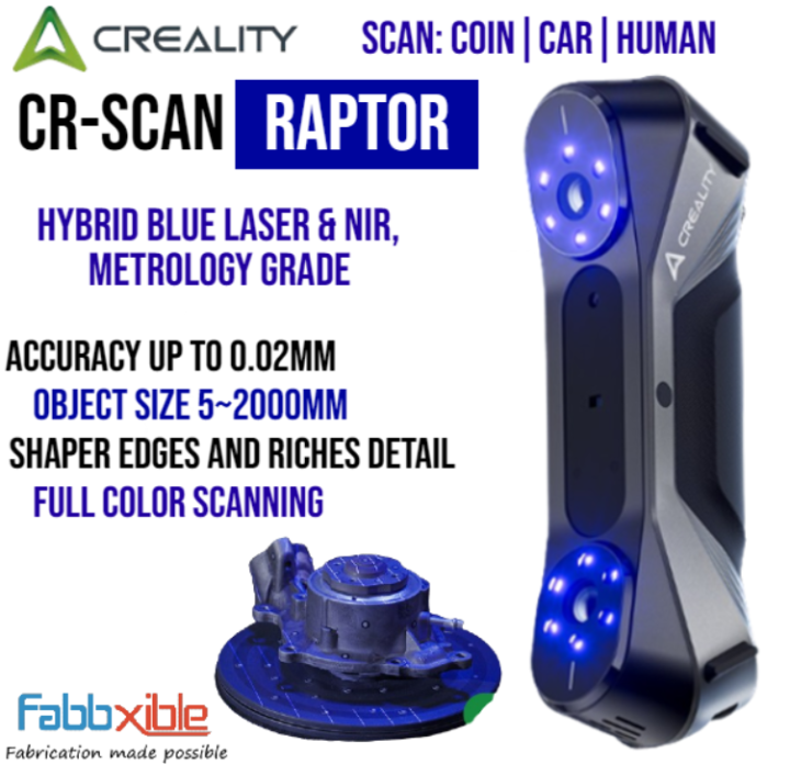 Creality CR-Scan Raptor Multiple-line Blue & NIR Consumer Handheld 3D ...