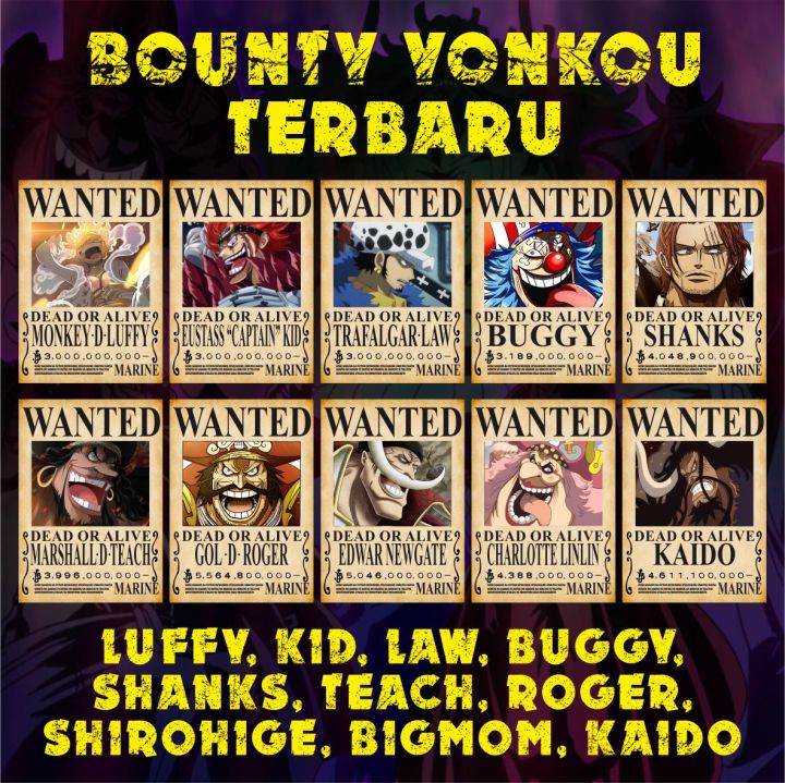 Poster Bounty Yonkou Terbaru (After Wanokuni) Anime Manga One Piece ... Poster Bounty Yonkou Terbaru (After Wanokuni) Anime Manga One Piece ...