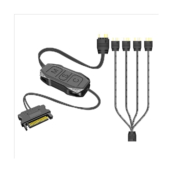 COOLMOON 5V 3Pin to SATA ARGB Mini Adapter RGB Controller Controller HUB Computer Fan LED ...