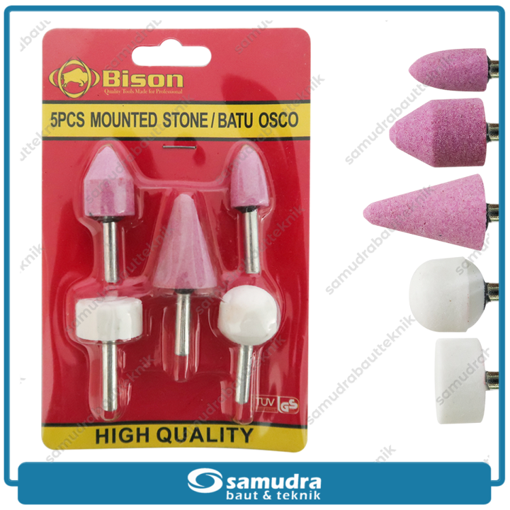 BISON Mounted Stone Set 5 pc Mata Asah Batu Poles Gerinda Mini Grinder ...