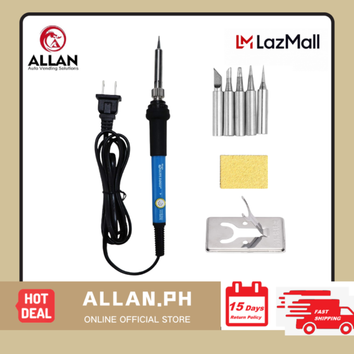 ALLAN 220V 60W Adjustable Temperature Electric Soldering Iron Welding ...