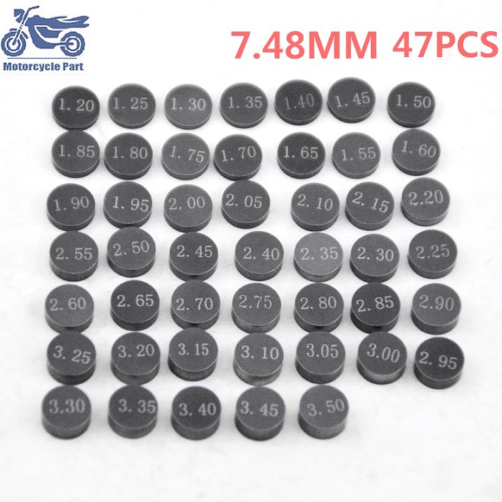 47pcs Motorcycle Diameter 7.48mm Adjustable Complete Valve Pad Shim Kit ...