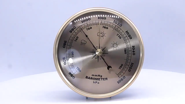 Gold Tone Barometer Environmental Monitor Atmospheric Pressure Gauges ...