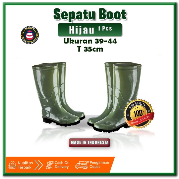 SEPATU BOOT KARET HIJAU SEPATUPROYEK PRIA WANITA SEPATU BERKEBUN BAHAN ...