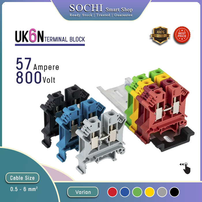 Terminal Blok UK6N Din Rail 57A 800V | Lazada Indonesia