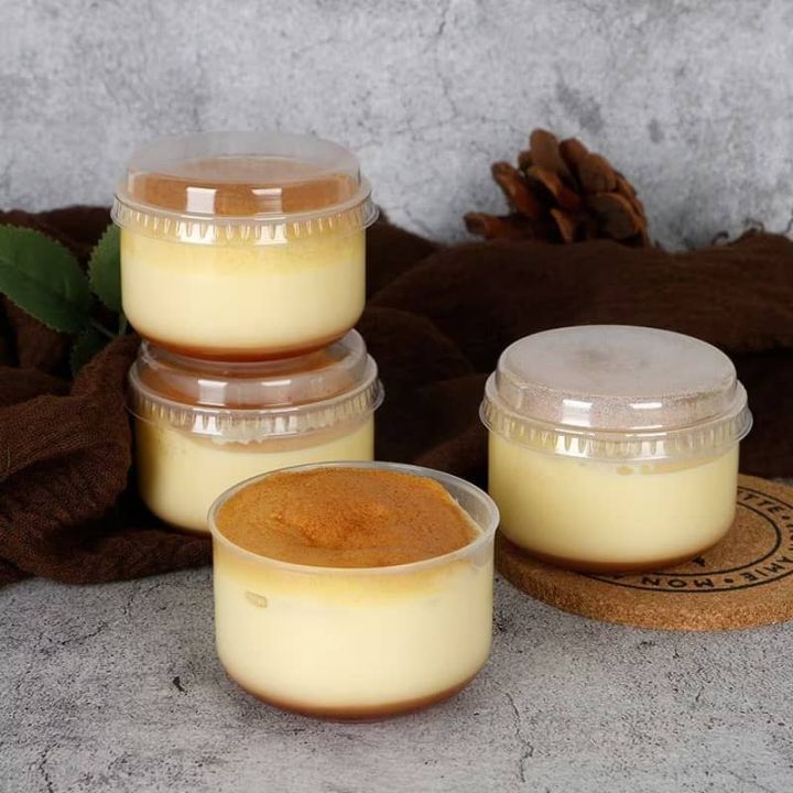 150ml Caramel Baking Pudding Cup With Lid | Dessert Jelly Yogurt Ice ...