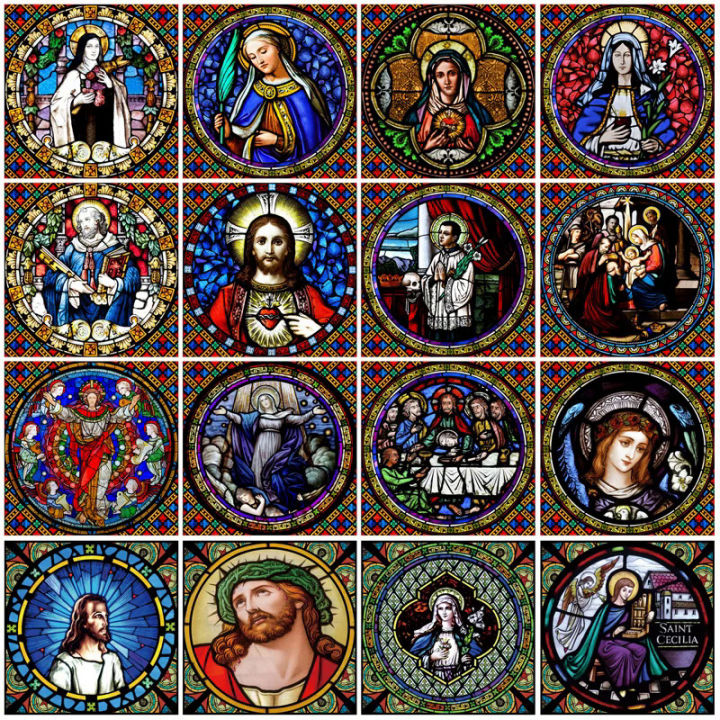 Custom Frosted Stained Glass Window Film,PVC Static Cling ,Church Jesus ...