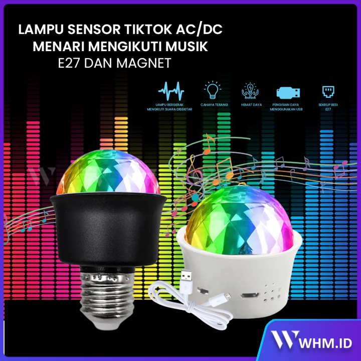 HORICI Lampu TikTok LED 7W DC Dan AC/Sensor Suara Menari Ikuti Musik ...