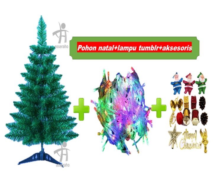 1 Set Paket Pohon Natal Lengkap Dengan Aksesoris Ornamen Natal ...