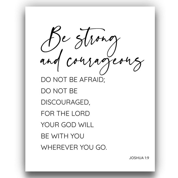 ‘be Strong and Courageous’ Wall Art Joshua 1:9 Framed Or Frameless ...