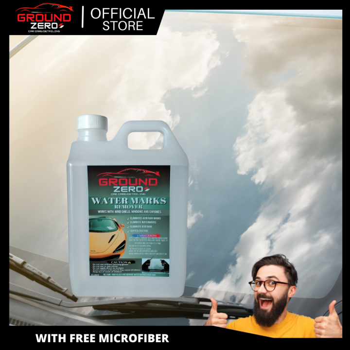 Ground Zero Water marks remover(acid rain remover) 1L glass care ...