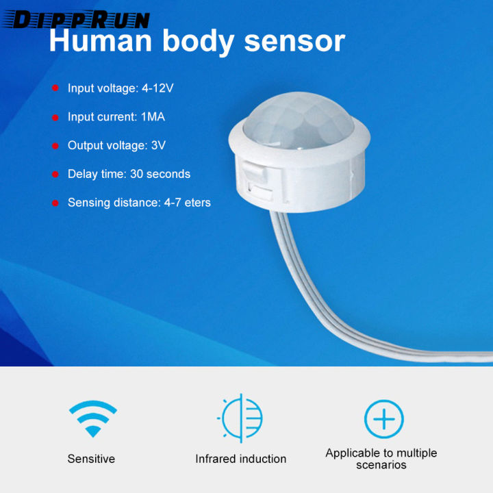 DIPPRUN 4-12V PIR Motion Sensor 4-7M Switch IR Infrared Human Body ... DIPPRUN 4-12V PIR Motion Sensor 4-7M Switch IR Infrared Human Body ...