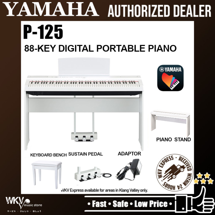 Yamaha P-125 88 keys Digital Piano Package with Bench, Stand, Pedal -White (P125/ P-125) | Lazada