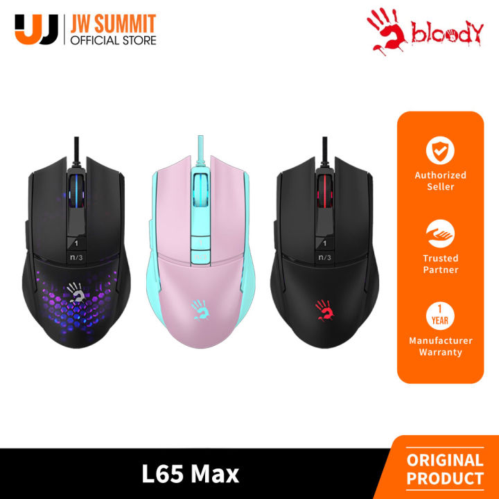 A4Tech Bloody L65 Max 12,000 CPI RGB 8000 FPS Braided Cable Lightweight ...