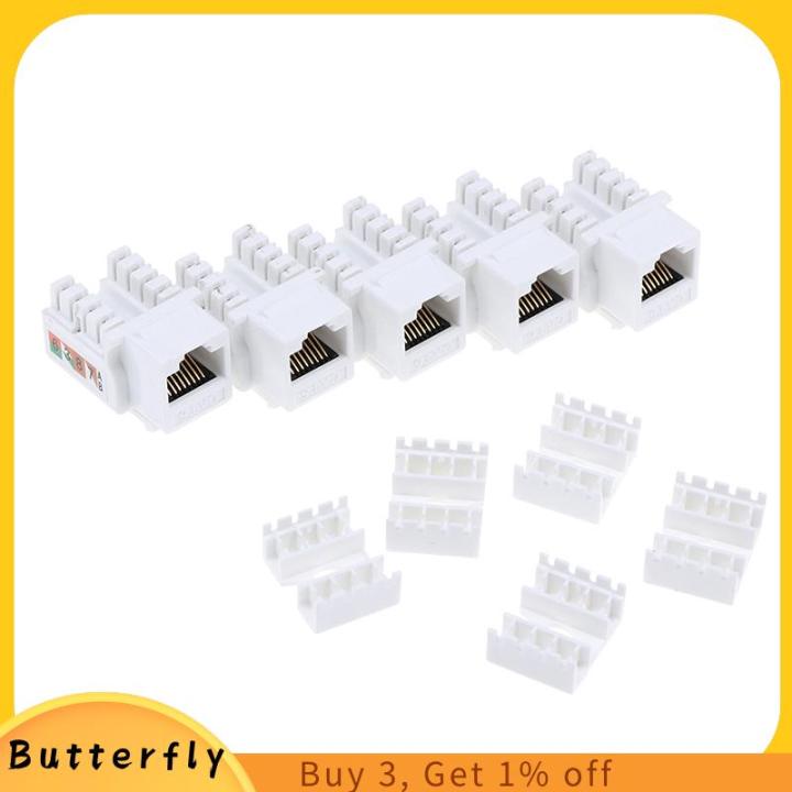 Butterfly 5Pcs CAT6 RJ45 110 Punch Down Keystone Computer Module ...