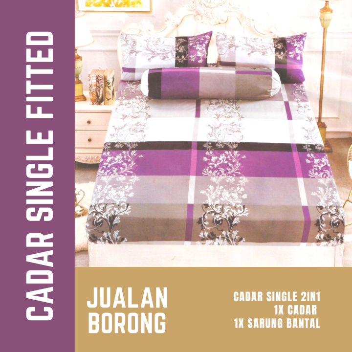 Cadar Single Fitted 2IN1 480 Thread Count 100% cotton sesuai katil ...