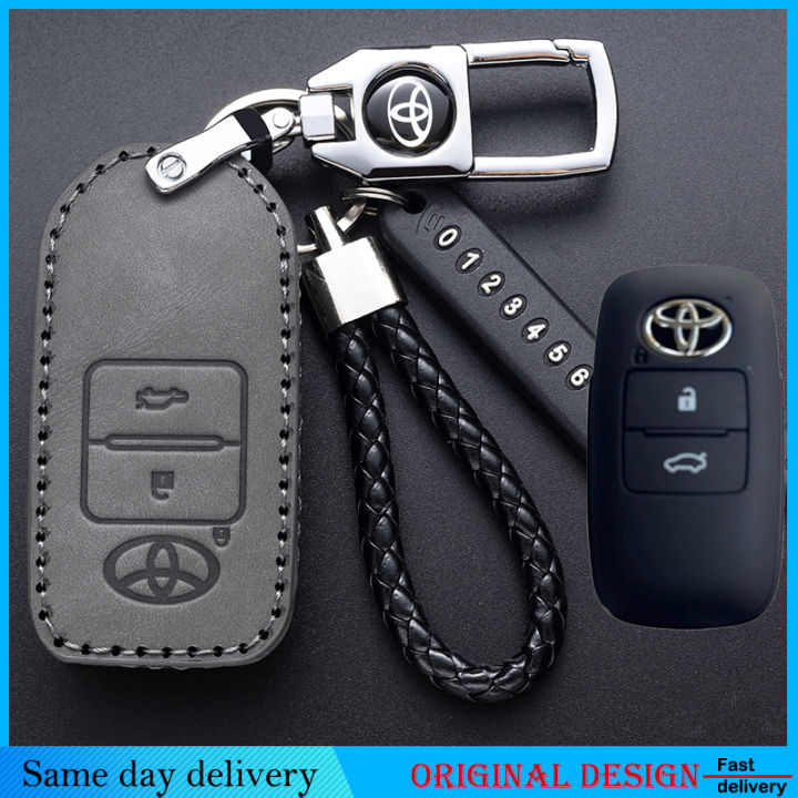 Toyota vios 2023 Keyless Remote Car Key leather Cover Case | Lazada