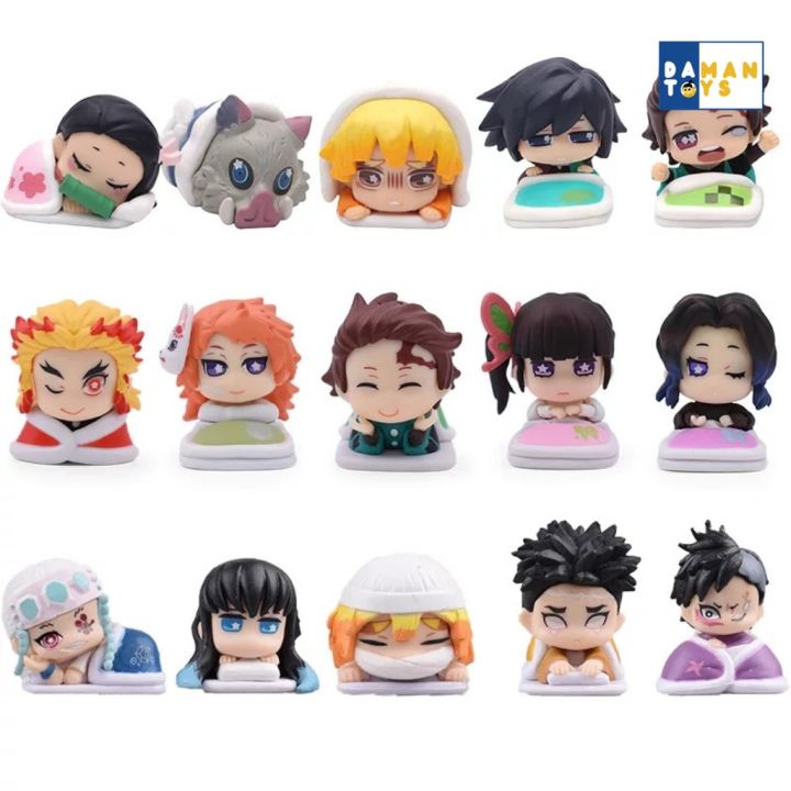 Action Figure Kimetsu No Yaiba Demon slayer Set 5 Sleep Chibi Tanjiro ...