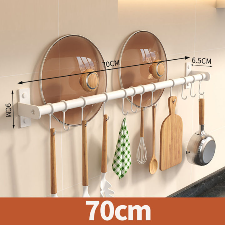 Stainless Steel Kitchen Hook Rack Punch-Free Hanging Rod Kitchen ...