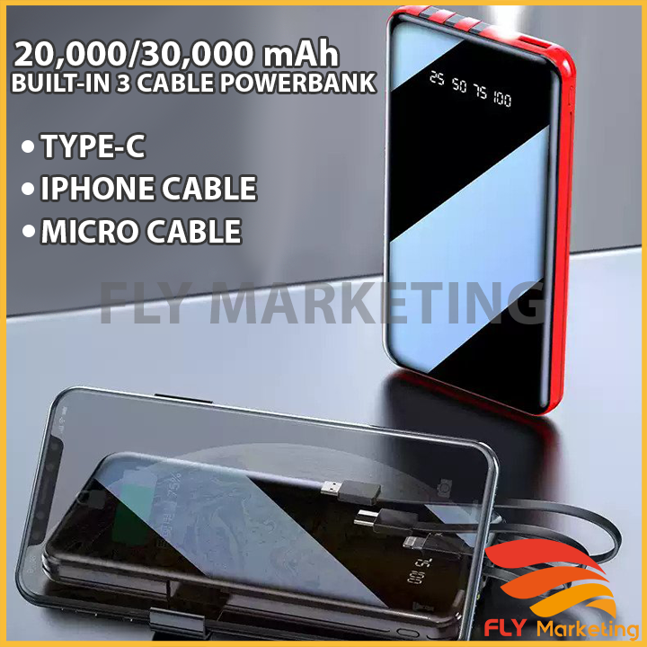 Ready Stock 30000mAh Power Bank Portable Fast Charging Full Screen ...