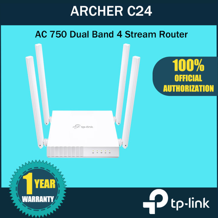 【READY STOCK】TP-Link AC750 WiFi Router Archer C24 Dual Band Wireless Internet Router, 4 External ...