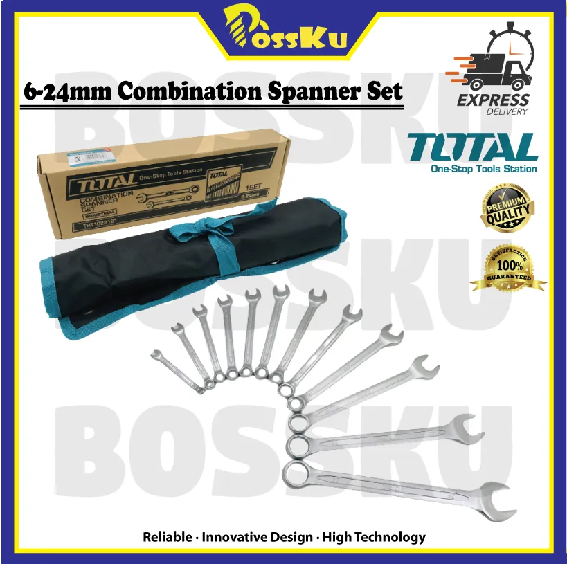 TOTAL 12 Pcs Combination Spanner Set THT1022121 (6-24mm) | Lazada
