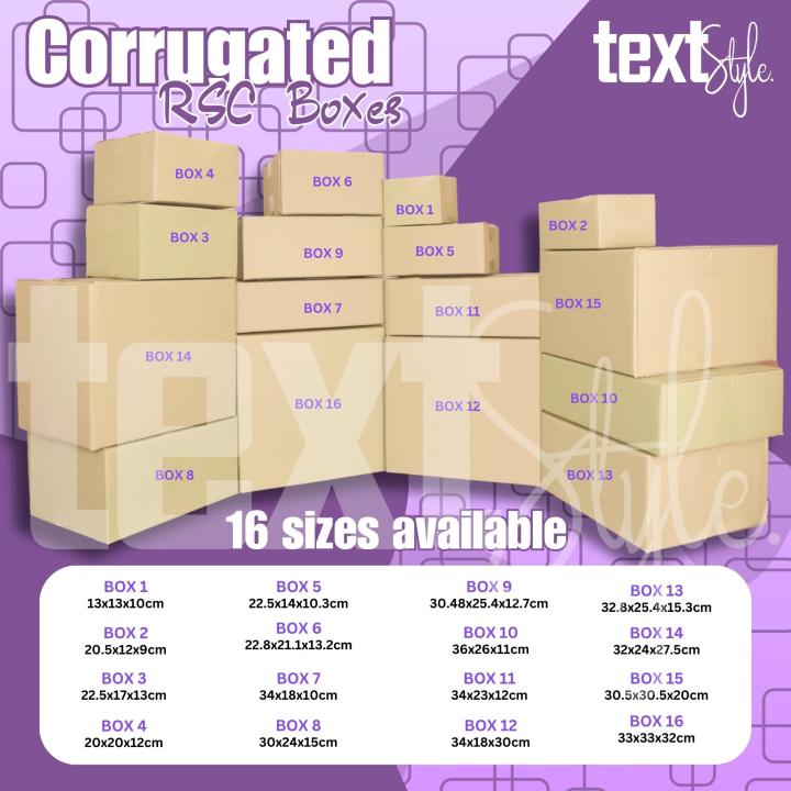 Textstyle (16 Sizes Available) Corrugated Box RSC Box Shipping Box ...