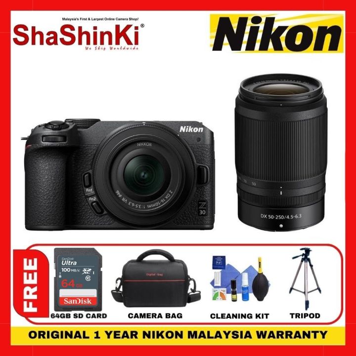 Nikon Z30 Mirrorless Camera with 16-50mm and 50-250mm Lenses (Free ...