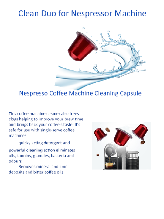 CLEAN DUO Plus NESPRESSO DESCALING COFFEE MACHINE CLEANING KIT | Lazada ...
