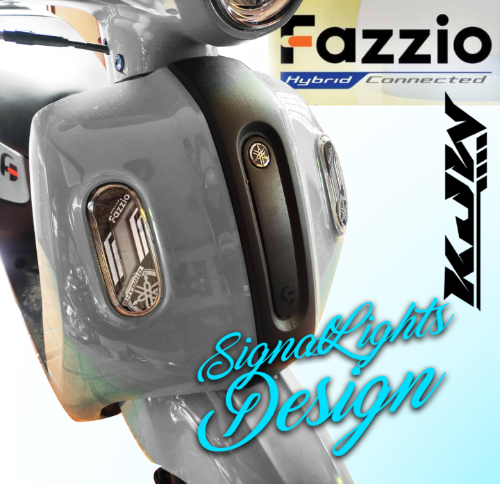 Yamaha Fazzio 125 Turn Light Signal Decal Set Black and White Design ...
