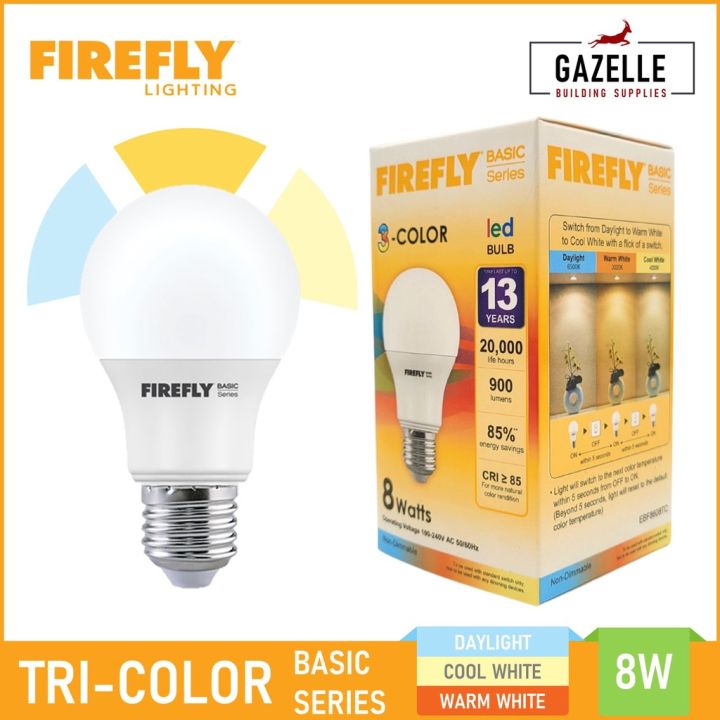 Firefly Pro-Series Tri-Color Light Bulb - 8 Watts Tricolor | Lazada PH