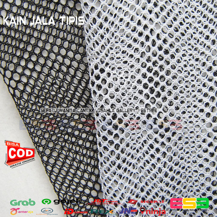30Meter Bahan Kain Jala / Kain Jaring Tipis Lubang Kecil 6 mm Hitam ...