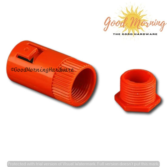 PVC Orange Electrical Conduit Pipe Connector Male Adapter w/ Lock Nut 1 ...