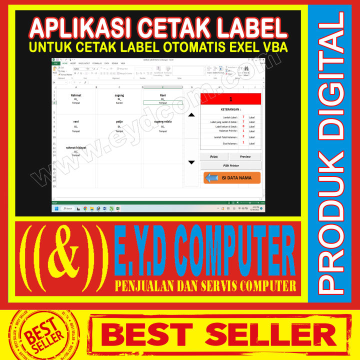 PROGRAM PRINT LABEL UNDANGAN OTOMATIS SOFTWARE APLIKASI | Lazada Indonesia