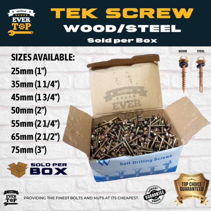 TEK SCREW FOR WOOD|STEEL (SOLD PER BOX) text screw | tex screw tekscrew ...