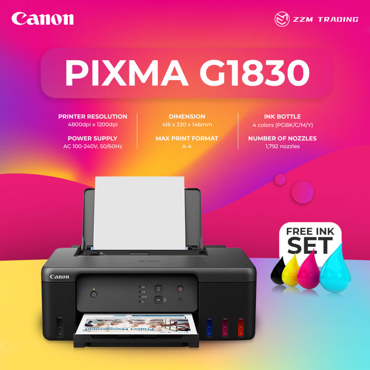 Canon Pixma G1830 & G1831 Eco Tank Printer Series - Fast, Reliable Printing - ZZM Trading ...