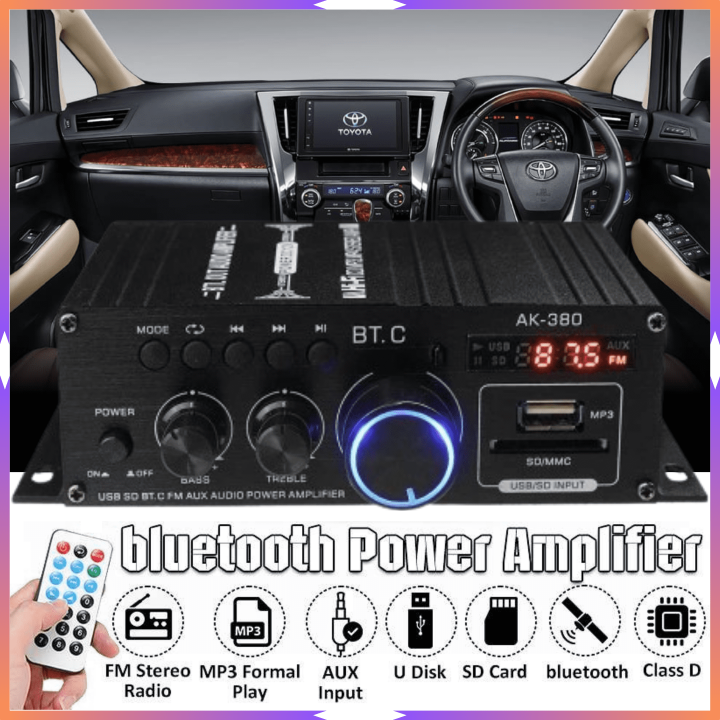 STOK READY LEORY Penguat Daya Audio Bluetooth Car Power Amplifier 12V ...