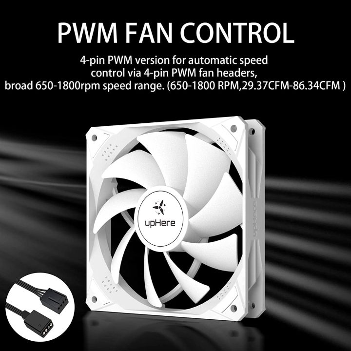 UpHere 120mm PWM 4-PIN Case Fan (SET OF 3PCS) High performance Silent ...