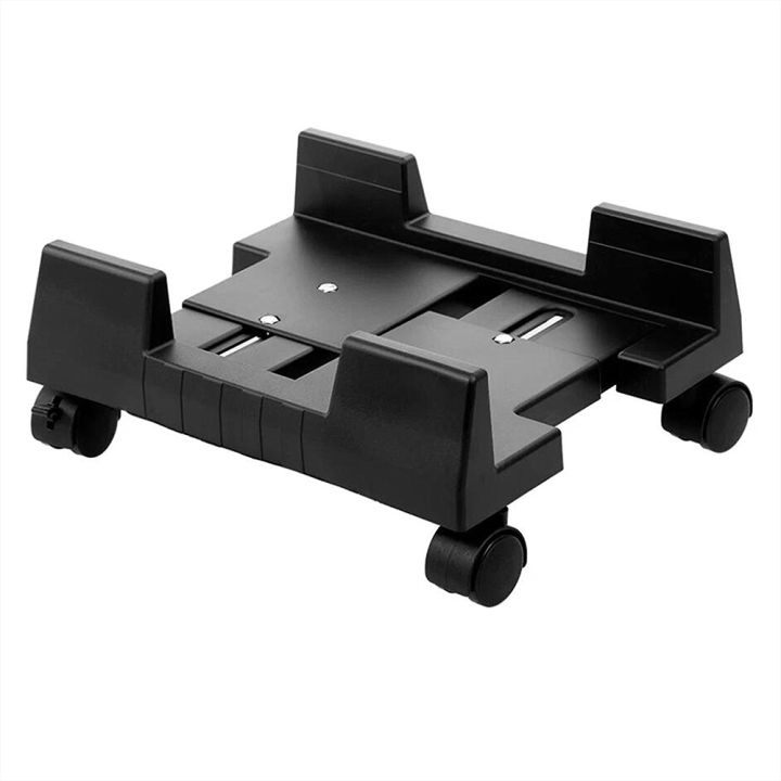 Mobile Desktop Computer Floor Stand Rolling Wheels Adjustable Width PC ...