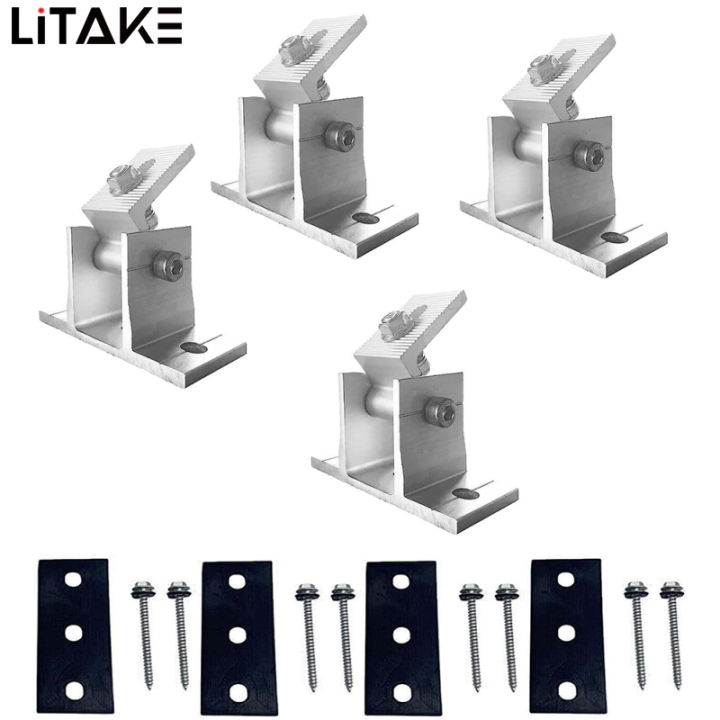 Solar Panel Mount Holder Set Of 4, Heacy Duty Aluminium Solar Panel ...