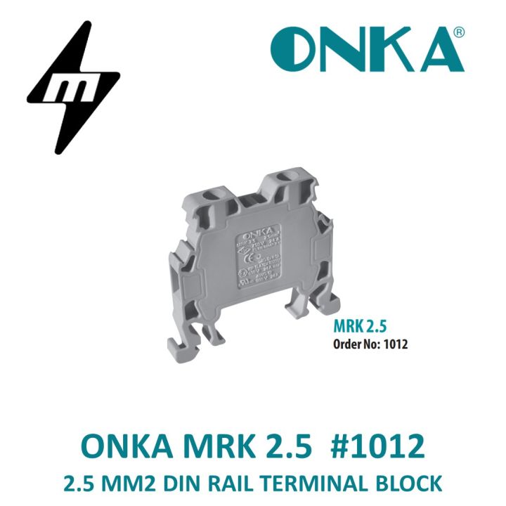 ONKA MRK 1012 MRK Series Screwed type Rail Terminal Block 2.5 mm | Lazada PH