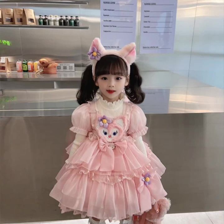 FE ชุดเดรสเด็กผู้หญิงชุดเดรสเจ้าหญิงโลลิต้าสไตล์ตะวันตกแบบใหม่ฤดูร้อน ...