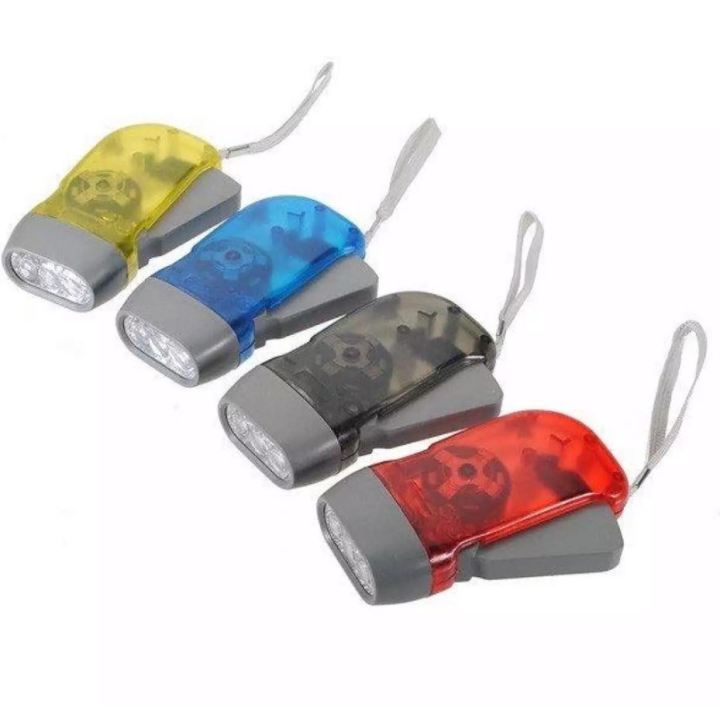 3 LED Hand Press Crank Flashlight (RANDOM COLOR) handpress handpressing ...