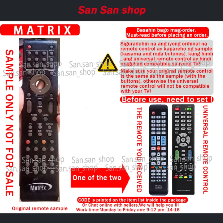 100% Universal remote control for Matrix smart tv remote na gagana sa ...